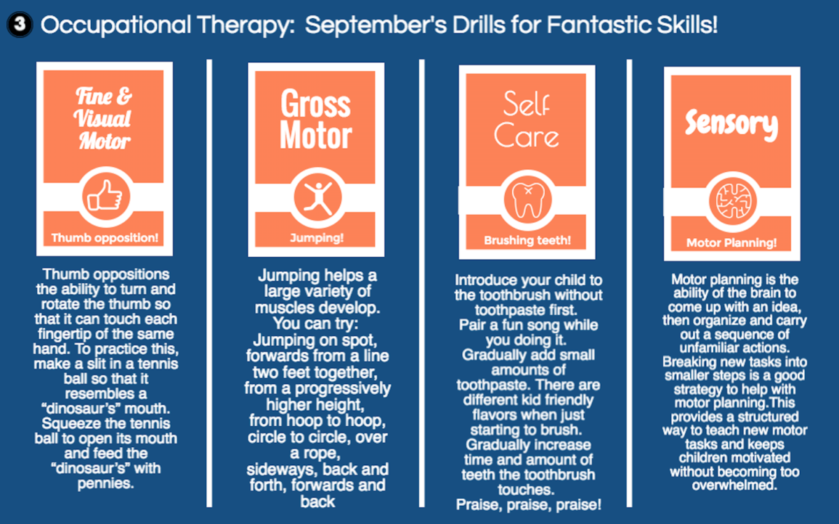 September Occupational Therapy Drills - First Leap, Austin TX